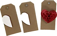 Merkelapper hjerte pompom kraft 3pk rød | Ark.no
