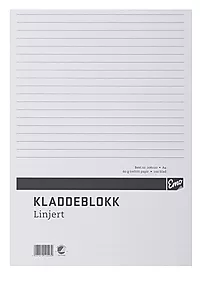 Kladdeblokk EMO A4 60g 100 blad linjer | Ark.no