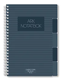 Notatbok ARK A4 5 index 150 bl mørk blå | ARK Bokhandel