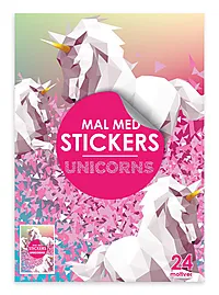 Malebok mal med Stickers A4 unicorns | Ark.no