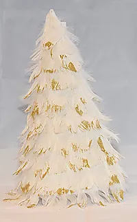 Fjærtre papirkjerne 25x25x30cm hvit | ARK Bokhandel