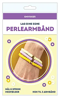 Perlearmbånd clay lag selv 3pk gul/hvit | ARK Bokhandel