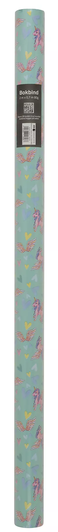 Bokbind enhjørning 2m x 70cm 80g turkis | ARK Bokhandel