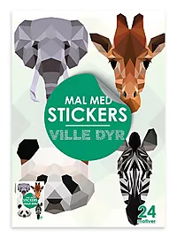 Malebok mal med stickers A4 ville dyr | Ark.no