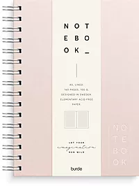 Notatbok Burde wire-o rosa A5 linj. ark | Ark.no