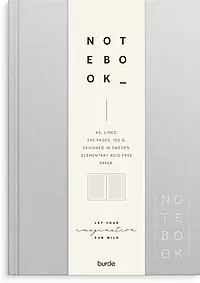 Notatbok Burde lys grå A5 linjerte ark | Ark.no