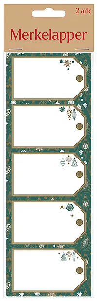 Merkelapper stickers julepynt 8stk grønn | Ark.no